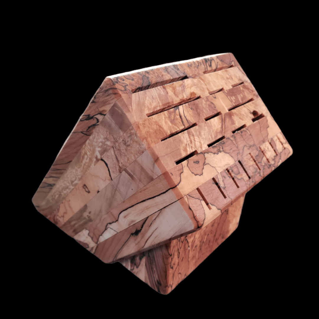 Spalted Maple Knife Block – Highly Figured – Custom Made – Rada Knife